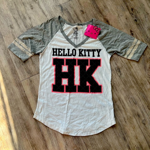 Hello Kitty | Tops | Hello Kitty Brand Varsity Graphic Tee | Poshmark